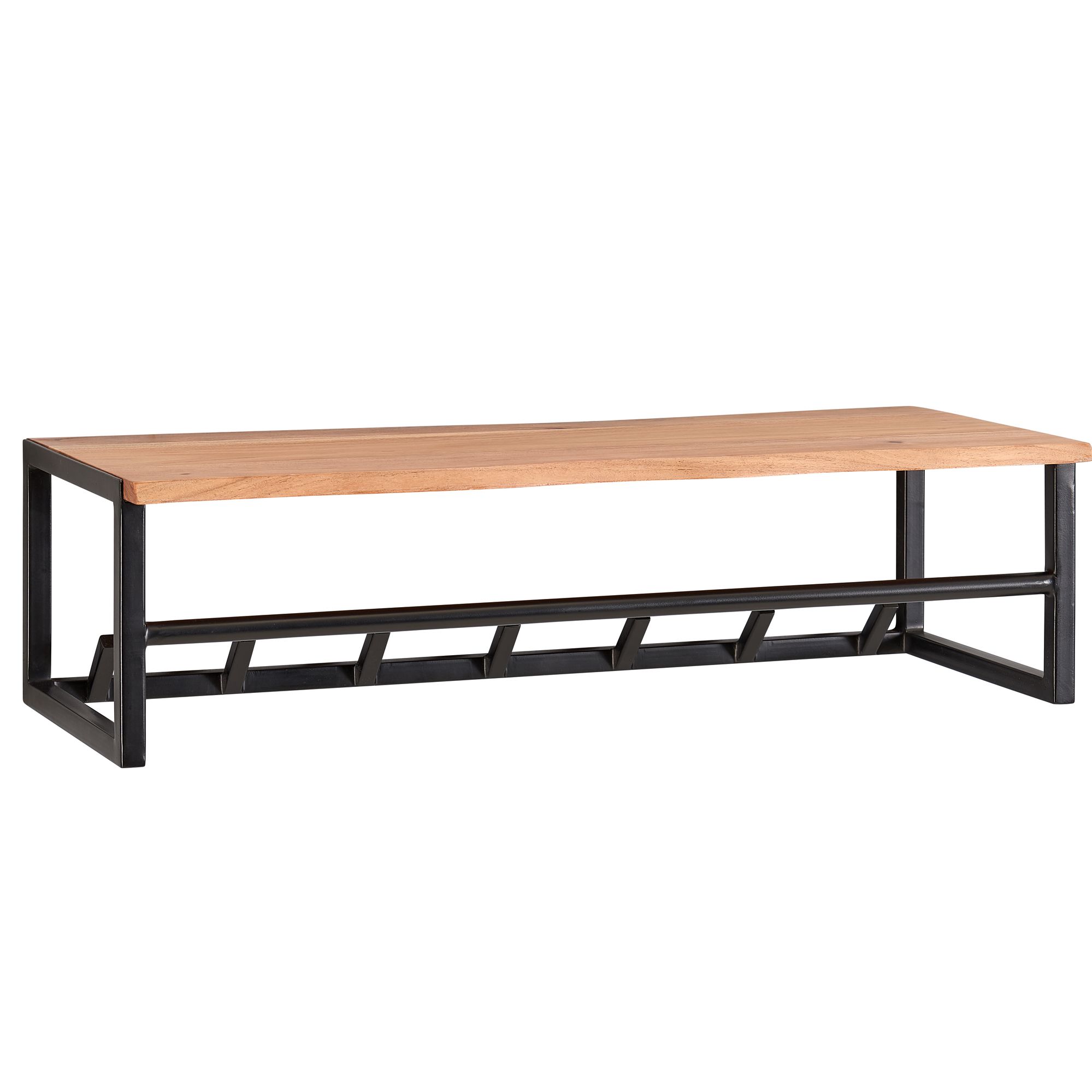 Wohnling Design Wandgarderobe Akazie Massivholz / Metall 80x22x33 cm