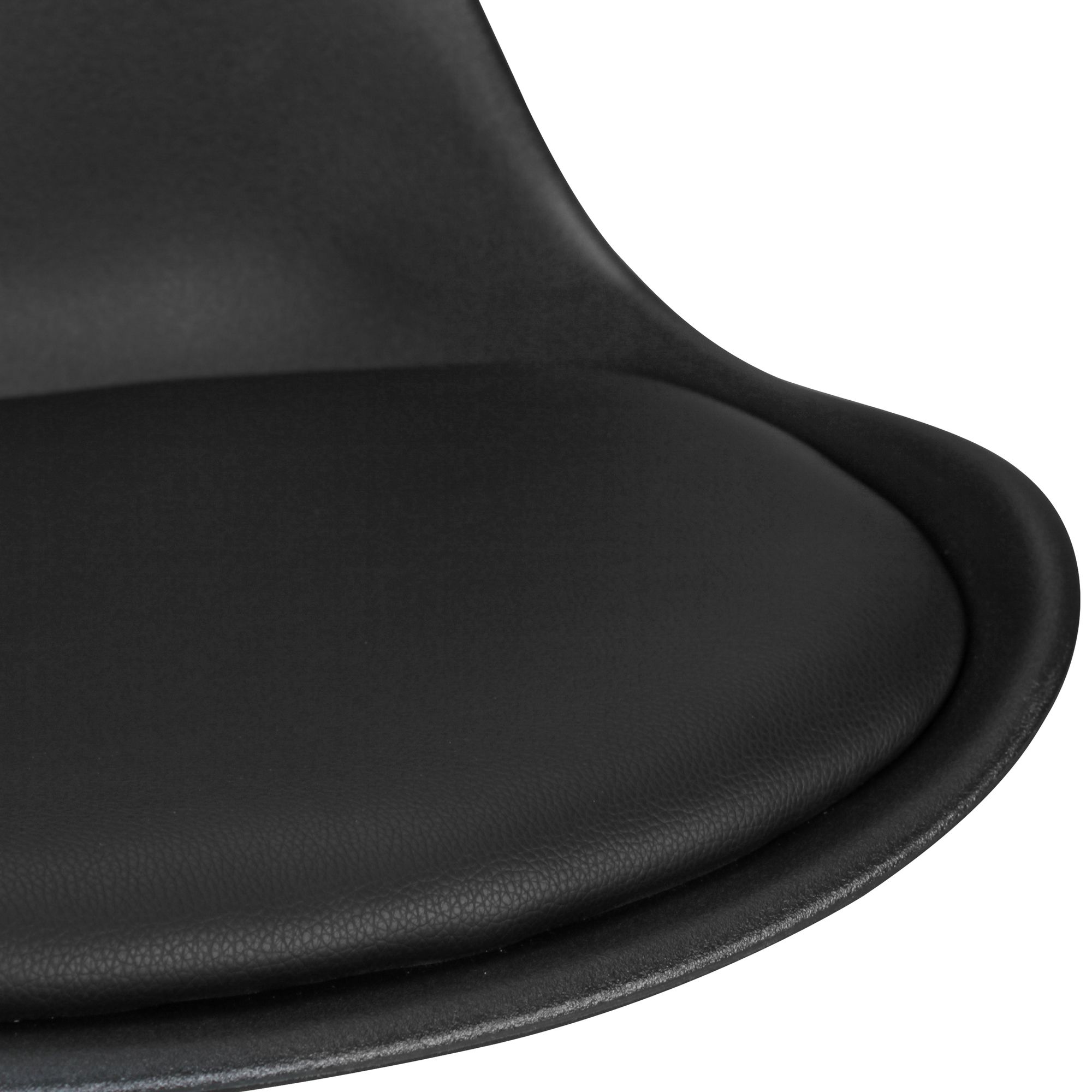 Wohnling 2er Set Barhocker Schwarz Kunstleder Massivholz Design Barstuhl