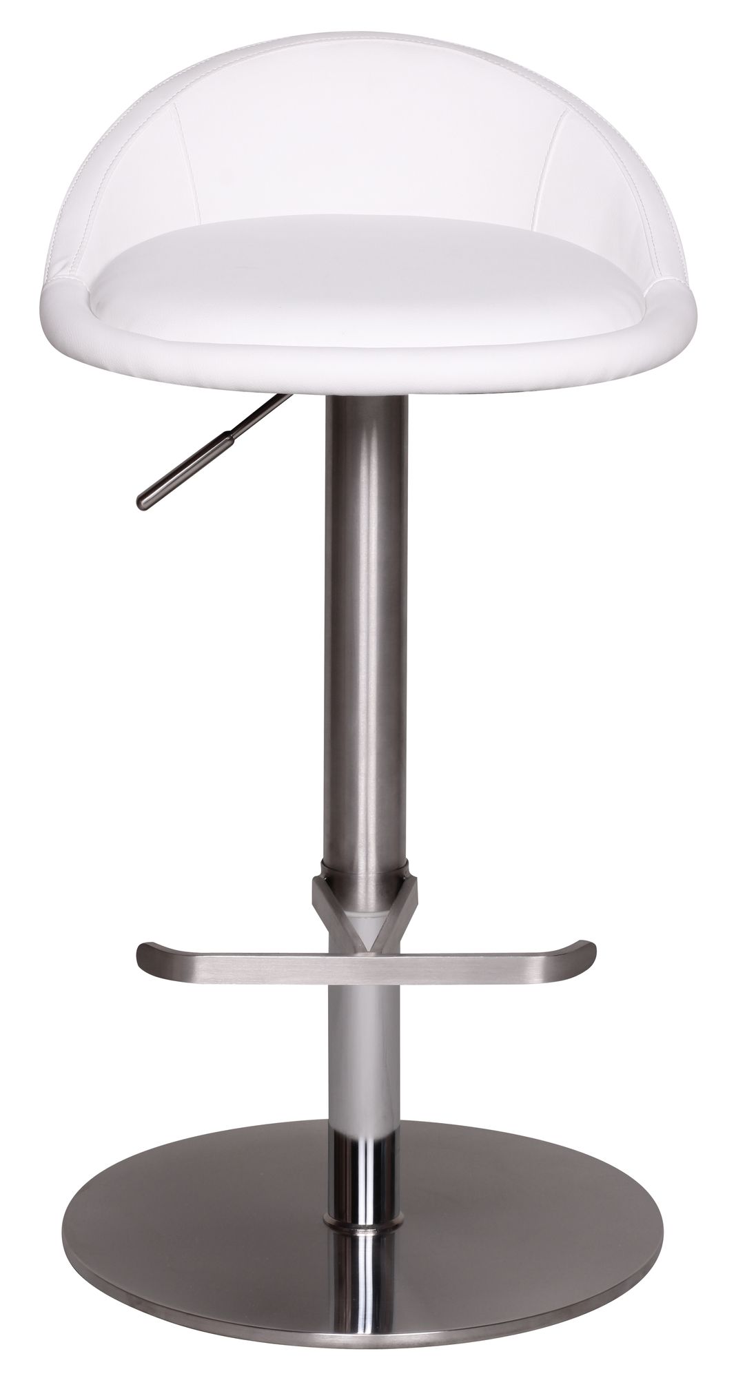 WOHNLING Barhocker Weiß Edelstahl höhenverstellbare Sitzhöhe 54-79 cm